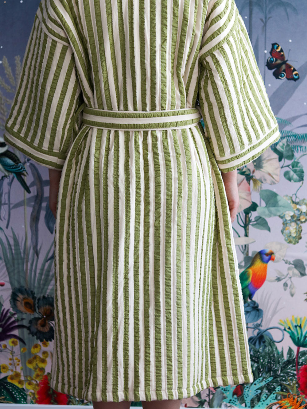 Seersucker Stripe Quilted Robe